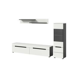 M&ouml;bel Kraft Wohnwand grau Ma&szlig;e (cm): B: 221 H: 141 &raquo; M&ouml;bel Kraft