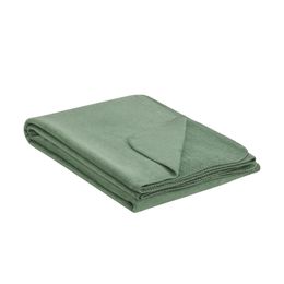 CS Schmal como Wohndecke Sophia Overlock gr&uuml;n Baumwollmischgewebe Ma&szlig;e (cm): B: 150 &raquo; M&ouml;bel Kraft