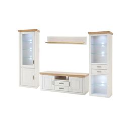maison bleue Wohnkombination Xanten wei&szlig; Ma&szlig;e (cm): B: 304 H: 210 T: 52.0 &raquo; M&ouml;bel Kraft