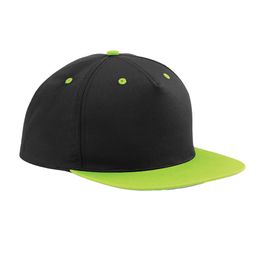 Beechfield - Snapback M&uuml;tze 5 Segmente f&uuml;r Herren/Damen Unisex (Schwarz/Limone)