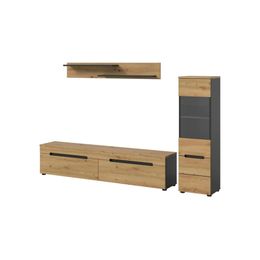 M&ouml;bel Kraft Wohnwand grau Ma&szlig;e (cm): B: 221 H: 141 &raquo; M&ouml;bel Kraft