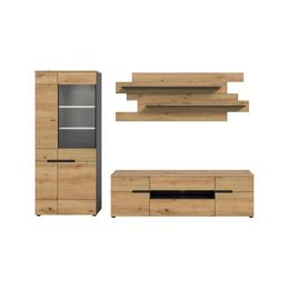 M&ouml;bel Kraft Wohnwand grau Ma&szlig;e (cm): B: 280 H: 190 &raquo; M&ouml;bel Kraft