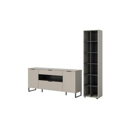 M&ouml;bel Kraft Wohnwand creme Ma&szlig;e (cm): B: 245 H: 192 &raquo; M&ouml;bel Kraft