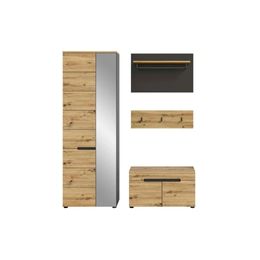 M&ouml;bel Kraft Garderobenkombination holzfarben Ma&szlig;e (cm): B: 160 H: 190 &raquo; M&ouml;bel Kraft