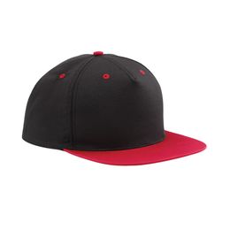 Beechfield - Snapback M&uuml;tze 5 Segmente f&uuml;r Herren/Damen Unisex (Schwarz/Rot)