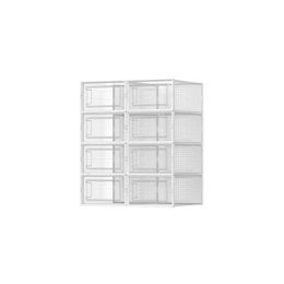 M&ouml;bel Kraft Schuhbox 8er-Set wei&szlig; Kunststoff Ma&szlig;e (cm): B: 23,2 H: 14,3 &raquo; M&ouml;bel Kraft