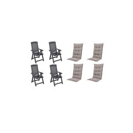 siena GARDEN Gartensessel 8er-Set Tampa grau Ma&szlig;e (cm): B: 61 H: 109 &raquo; M&ouml;bel Kraft