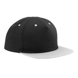 Beechfield - Snapback M&uuml;tze 5 Segmente f&uuml;r Herren/Damen Unisex (Schwarz/Grau)
