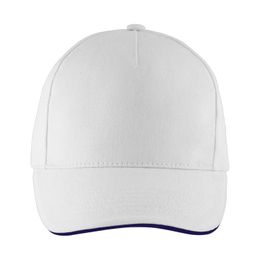 SOLS - "Long Beach" Baseball-M&uuml;tze (Wei&szlig;/Marineblau)