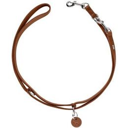 Hunter verstellbare Hundef&uuml;hrleine geflochten aalborg cognac 1,5 cm