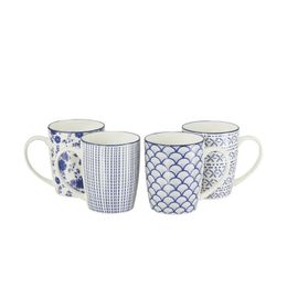 KHG Kaffeebecher 4er Set Vario blau Porzellan Ma&szlig;e (cm): B: 10 H: 11,8 &raquo; M&ouml;bel Kraft
