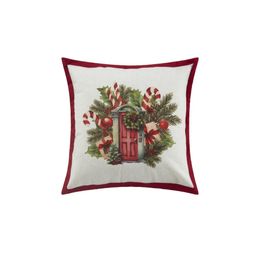 M&ouml;bel Kraft Kissen Weihnachtskranz rot Ma&szlig;e (cm): B: 45 &raquo; M&ouml;bel Kraft