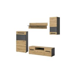 M&ouml;bel Kraft Wohnkombination holzfarben Ma&szlig;e (cm): B: 253 H: 196 T: 40.0 &raquo; M&ouml;bel Kraft