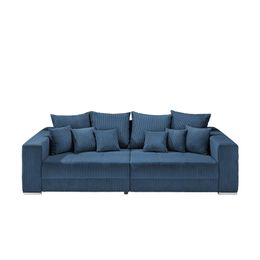 Primo Bigsofa aus Cordstoff Ricardo blau Ma&szlig;e (cm): B: 262 H: 85 T: 111.0 &raquo; M&ouml;bel Kraft