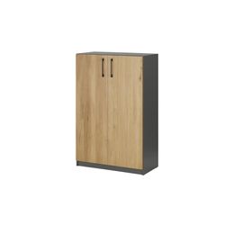M&ouml;bel Kraft Aktenschrank mit Massivholzfront SOLIDLine grau Ma&szlig;e (cm): B: 80 H: 121,4 T: 40.0 &raquo; M&ouml;bel Kraft