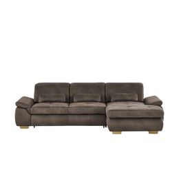 M&ouml;bel Kraft Ecksofa mit Sitztiefenverstellung Kundry braun Ma&szlig;e (cm): H: 100 &raquo; M&ouml;bel Kraft