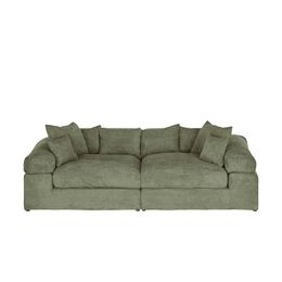 Smart Big Sofa in modernem Cord Lianea gr&uuml;n Ma&szlig;e (cm): B: 260 H: 86 T: 133.0 &raquo; M&ouml;bel Kraft