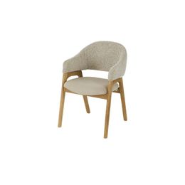 Smart Armlehnstuhl mit Eiche Massivholzgestell beige Ma&szlig;e (cm): B: 56 H: 80 T: 60.0 &raquo; M&ouml;bel Kraft