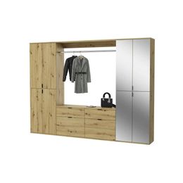 M&ouml;bel Kraft Garderoben-Set holzfarben Ma&szlig;e (cm): B: 243 H: 193 T: 34.0 &raquo; M&ouml;bel Kraft