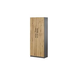 M&ouml;bel Kraft Aktenschrank mit Massivholzfront SOLIDLine grau Ma&szlig;e (cm): B: 80 H: 198,2 T: 40.0 &raquo; M&ouml;bel Kraft