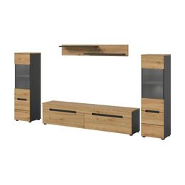 M&ouml;bel Kraft Wohnwand grau Ma&szlig;e (cm): B: 272 H: 141 &raquo; M&ouml;bel Kraft