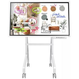Samsung Flip WM55FX Flipchart 138,7 cm 55 Zoll inkl. Neomounts MOVE go Flip FL50-515WH1 Rollwagen & Tray CY-TF65BFC