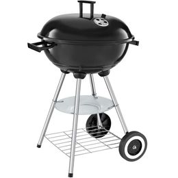 TecTake Kugelgrill, Schwarz, Silber, Metall, 75 cm, Grills & Outdoor-K&uuml;chen, Holzkohlegrills