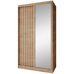 Beautysofa Schwebet&uuml;renschrank, Eiche Artisan, Holzwerkstoff, 7 F&auml;cher, 120x205x60 cm, Schlafzimmer, Kleiderschr&auml;nke, Schwebet&uuml;renschr&auml;nke