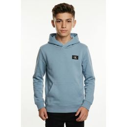 Jungen Kapuzensweatshirt "TERRY CK WOVEN LABEL HOODIE"citadel, Gr. 6, Calvin Klein Jeans, unifarben, Sweatware, Obermaterial: 100% Baumwolle,