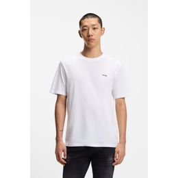Hugo Herren T-Shirt "Dero"wei&szlig;100, Gr. L, unifarben, Single Jersey, Obermaterial: 100% Baumwolle, Shirts, Rundhalsausschnitt, Regular Fit, Basic Must