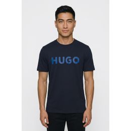 Hugo Herren T-Shirt "Dulivio"dunkelblau407, Gr. XXL, unifarben, Single Jersey, Obermaterial: 100% Baumwolle, Shirts, Rundhalsausschnitt, Regular Fit,
