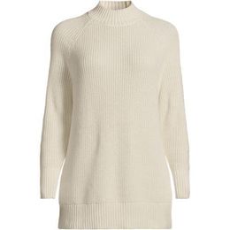 LANDS' END Stehkragen-Pullover DRIFTER, Damen,  Wei&szlig;, Baumwolle, by Lands' End