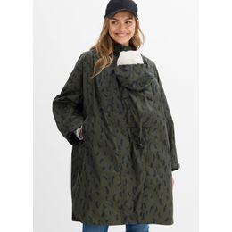 bonprix 3-in-1 wetterfestes Umstands-Regencape mit Trageeinsatz mit Beutel, gr&uuml;n, Gr.L, Wind- und regenfestes Umstands- und Tragecape f&uuml;r die Schwangerschaft und danach