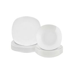 Boxxx Tafelservice Square Shape, Wei&szlig;, Keramik, 12-teilig, Lfgb, Essen & Trinken, Geschirr, Geschirr-Sets, Tafelservice