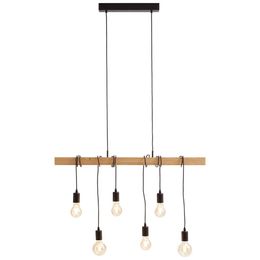Eglo H&auml;ngeleuchte, Braun, Schwarz, Holz, Metall, furniert, Holz,Holz, l&auml;nglich,l&auml;nglich, 10 cm, Lampen & Leuchten, Innenbeleuchtung, H&auml;ngelampen, Esstischlampen