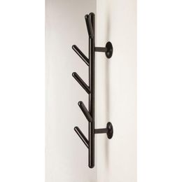 Wandgarderobe, Schwarz, Metall, 12x63x16 cm, Garderobe, Garderobenleisten & Garderobenhaken