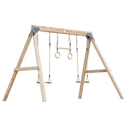 Schaukel, Braun, Holz, Metall, Zeder, 186x208x299 cm, EN 71, CE, FSC 100%, h&ouml;henverstellbar, einfache Handhabung und Montage, Outdoor Spielzeug, Schaukeln
