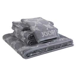 JOOP! Frottierset Classic Cornflower, Anthrazit, Textil, 5-teilig, Abstraktes, Oeko-Tex&reg; Standard 100, saugf&auml;hig, Aufh&auml;ngeschlaufe, strapazierf&auml;hig, angenehm weich, hochwertige Qualit&auml;t, Badtextilien, Handtuch-Sets