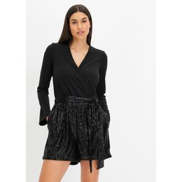 bonprix Overall mit Pailletten, schwarz, Gr.40/42 (M), Stylischer Overall mit toller Passform und Pailletten