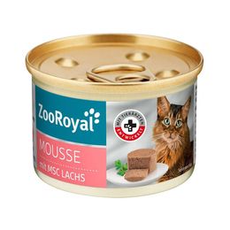 ZooRoyal Mousse mit Lachs Katzen-Nassfutter ohne Getreidezusatz 12x85g