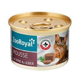 ZooRoyal Mousse Rind und Leber Katzen-Nassfutter ohne Getreide 12x85g