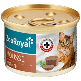ZooRoyal Mousse mit Ente Katzen-Nassfutter ohne Getreide 12x85g