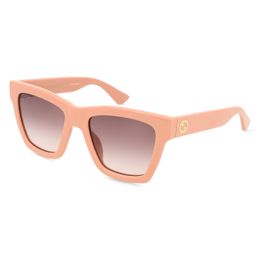 Gucci GG1714S | Damen-Sonnenbrille | Fassung: Vollrand, Cat Eye, Kunststoff, Pink | Glasfarbe: Braun Verlaufend