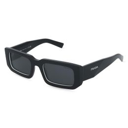 Prada PR06YS | Herren-Sonnenbrille | Fassung: Vollrand, Quadratisch, Acetat, Schwarz | Glasfarbe: Grau