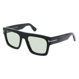 Tom Ford FT0711 FAUSTO | Unisex-Sonnenbrille | Fassung: Vollrand, Quadratisch, Acetat, Schwarz Gl&auml;nzend | Glasfarbe: G15 einfarbig