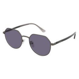 Calvin Klein CK23125S | Unisex-Sonnenbrille | Fassung: Vollrand, Rund, Metall, Grau | Glasfarbe: Grau