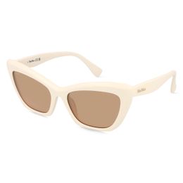 MaxMara Max Mara MM0063 | Unisex-Sonnenbrille | Fassung: Vollrand, Cat Eye, Acetat, Wei&szlig; | Glasfarbe: Braun