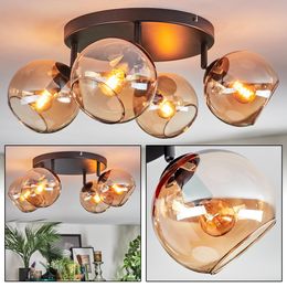 hofstein Koyoto Deckenleuchte Glas 15 cm Bernsteinfarben, 4-flammig