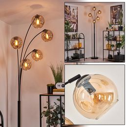 hofstein Koyoto Stehleuchte Glas 15 cm Bernsteinfarben, 5-flammig
