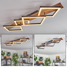 hofstein Cascada Deckenleuchte LED Braun, Holzoptik, Schwarz, 1-flammig
